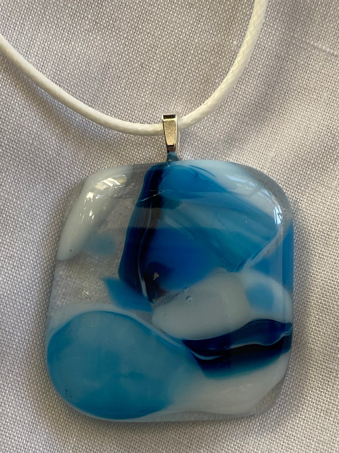 Winter Design Glass Fused Necklace and Earring Set - Etsy