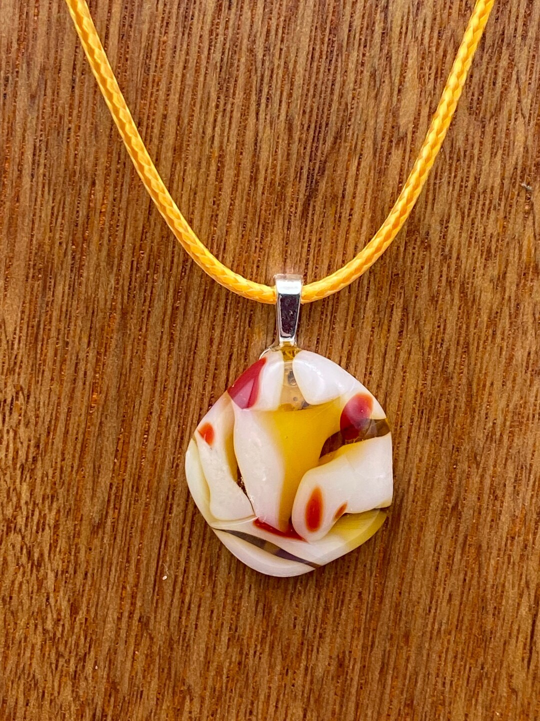 Golden Medley design A Fused Glass Necklace and Earring Set - Etsy