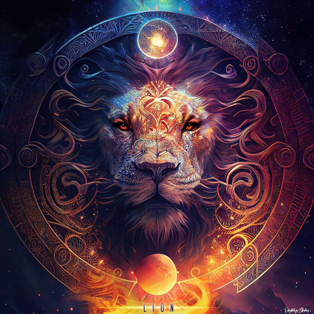 Lion Zodiac Sign corporate Edition - Etsy