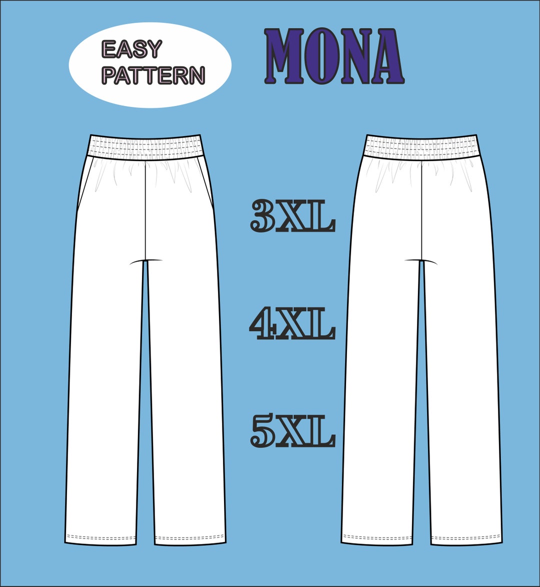 Mona Plus Size Palazzo Pants PATTERN Wide Leg Trouser With Pockets ...