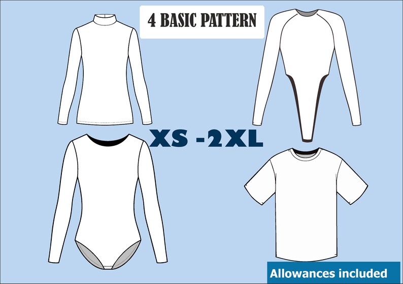 Women's Basic Block Pattern PDF Sewing Patterns T Shirt - Etsy