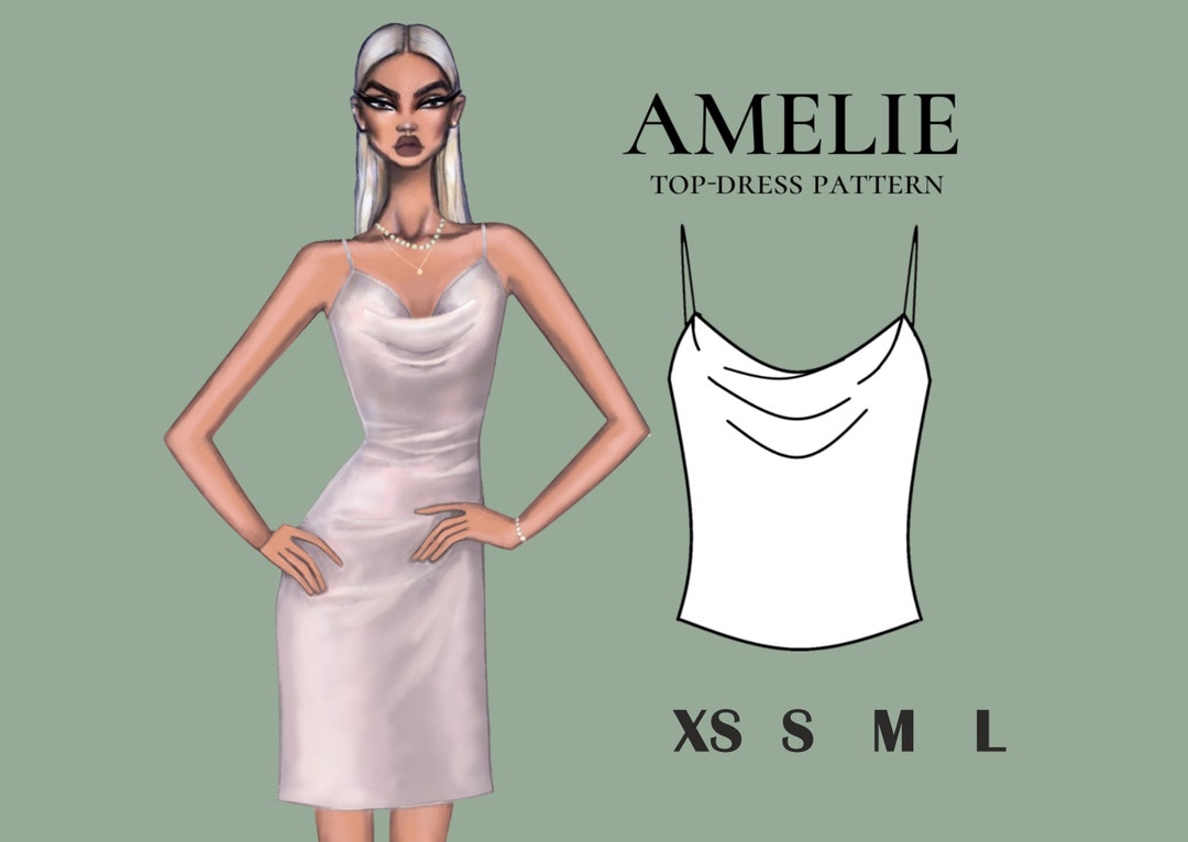 Ameli Cowl Neck Cami Top Dress 2 in 1 - Digital Pattern PDF Sewing ...