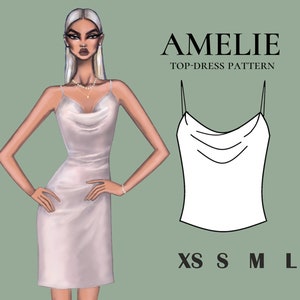 Ameli Cowl Neck Cami Top Dress 2 in 1 Digital Pattern PDF Sewing ...