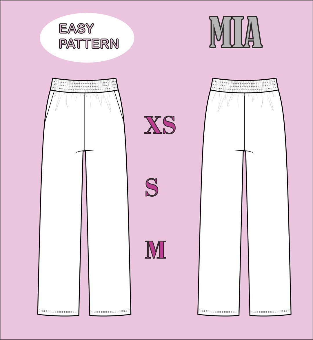 MIA Palazzo Pants PATTERN Wide Leg Trouser With Pockets Simple Sew ...