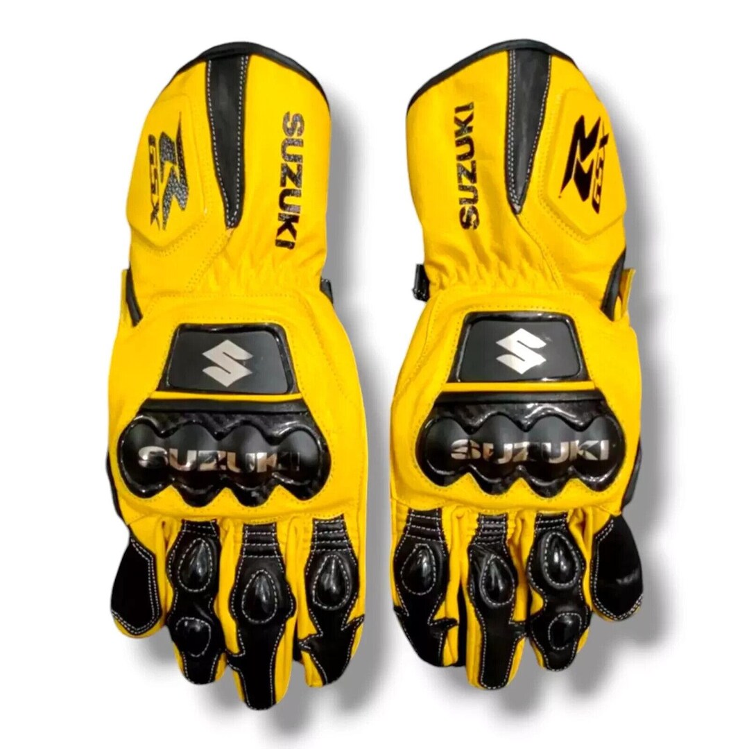 Suzuki GSX Motorbike Leather Gloves Top High Quality - Etsy