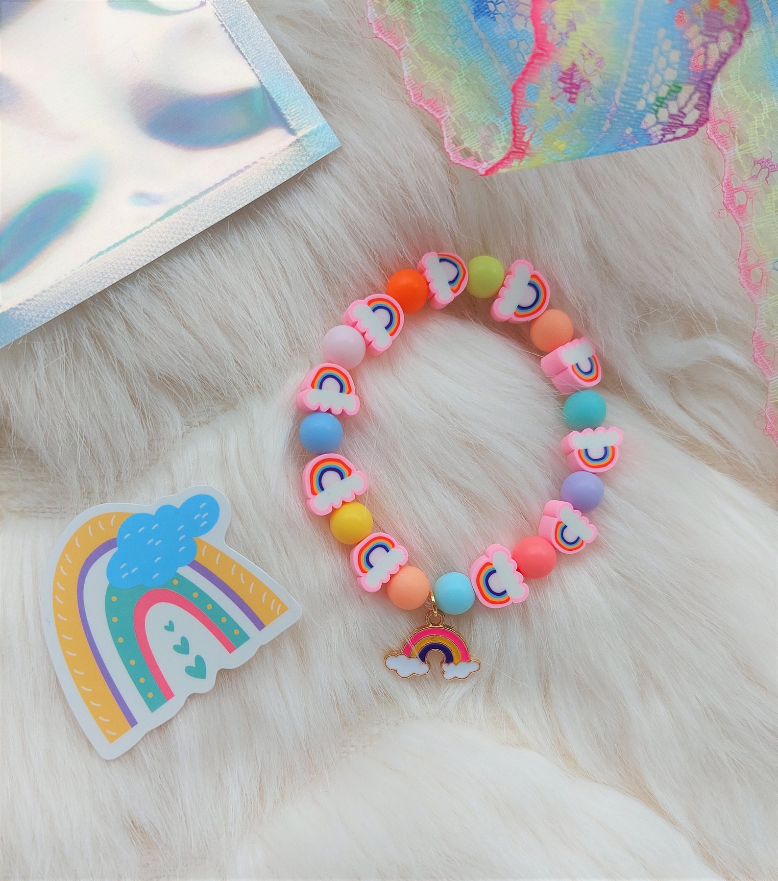 Make Your Own Rainbow Bracelet Kids Diy Jewellery Christmas - Etsy UK