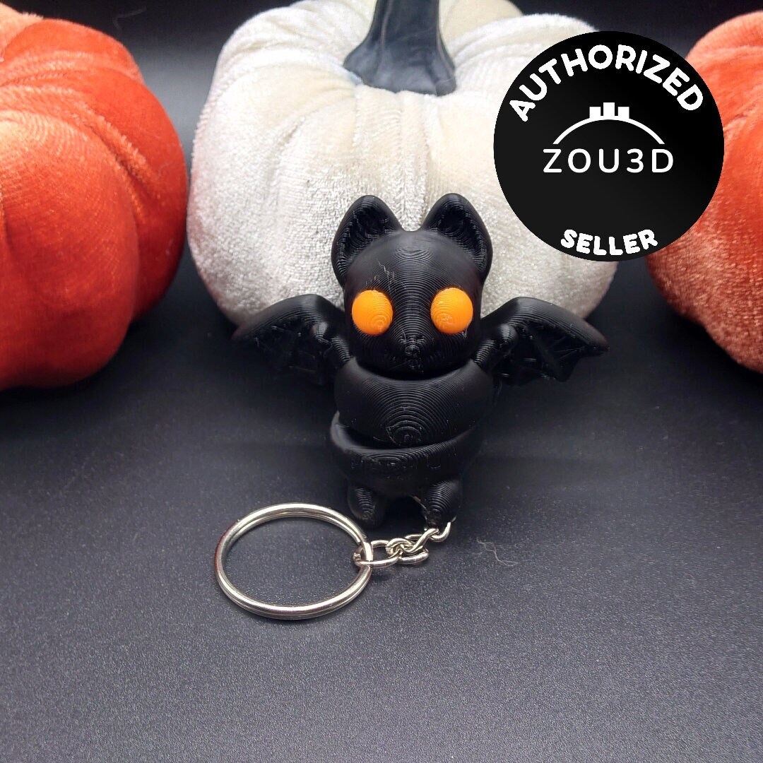 Tiny Bat 3D Printed Keyring / Fidget Toy for Halloween - Etsy