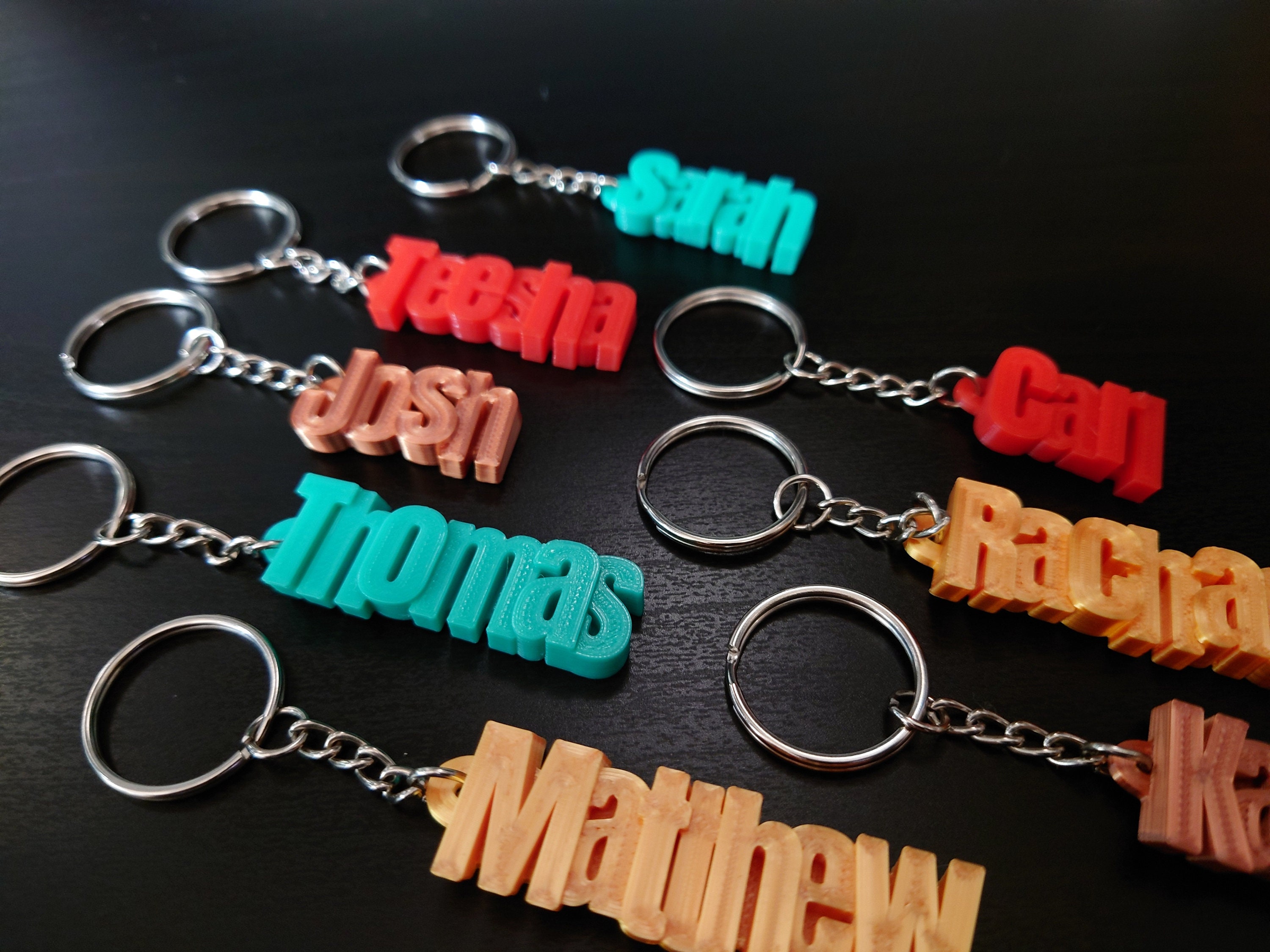 3D Printed Personalised Name Keyrings Great for School Bags, Party's ...