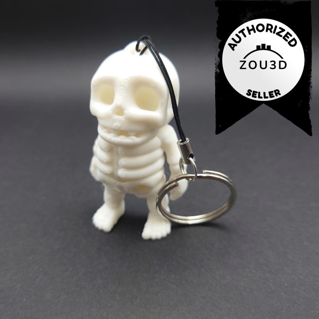 Tiny Skeleton Keyring Halloween Fidget Toy Spooky Skeleton Keychain by ...