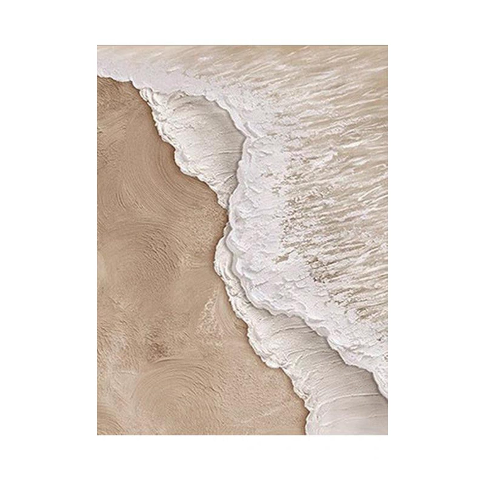 Large Size Seaside Canvas Painting, Vertical Hand Painted Waves Acrylic ...