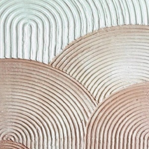 Pink White Abstract Arch Shapes Art, Original Hand-painted Thick ...