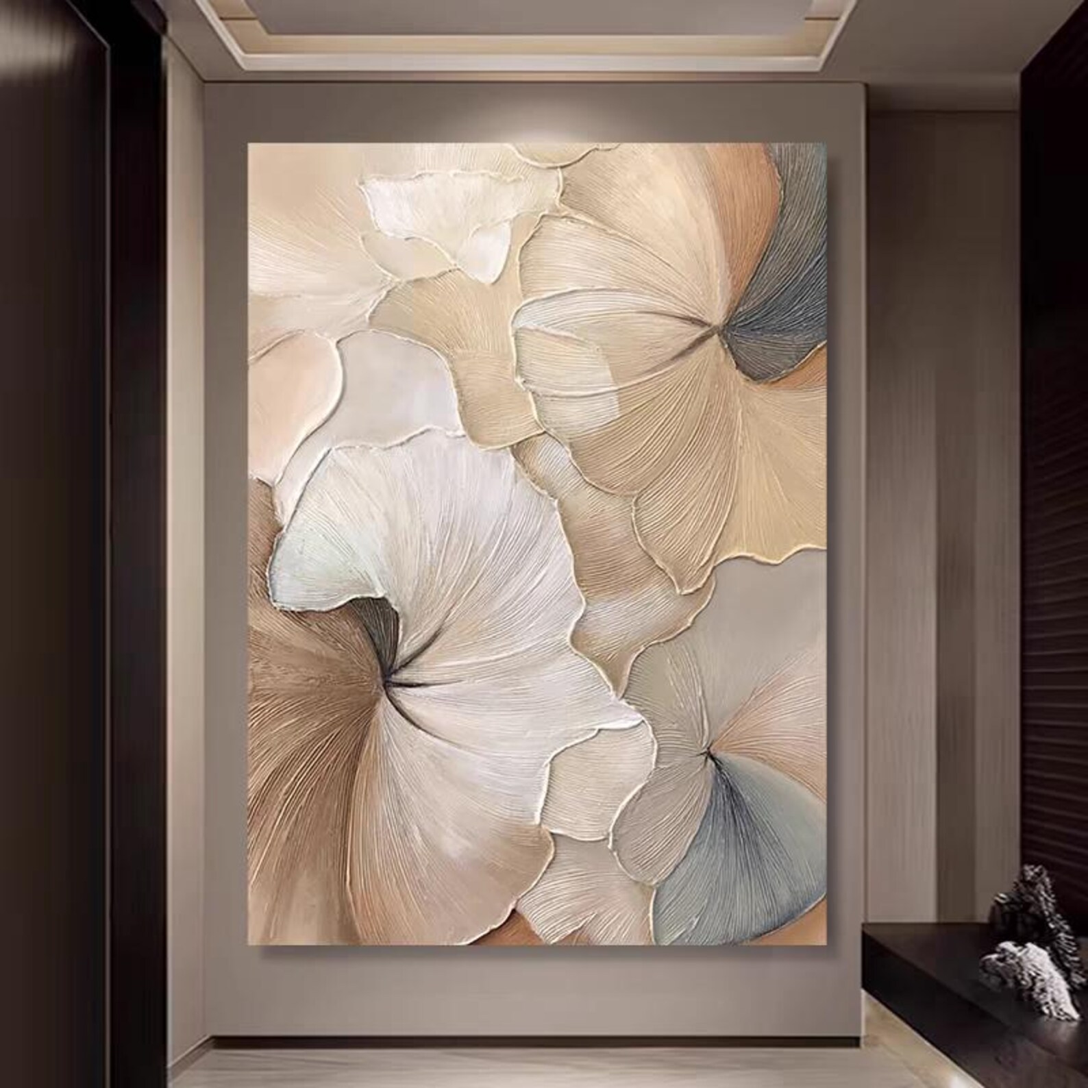 Abstract Petaloid Color Block Art Painting, Large Original Canvas ...