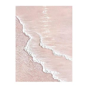 Pink Ocean Acrylic Painting on Canvas, Lovely Tone Wall Art Decor ...