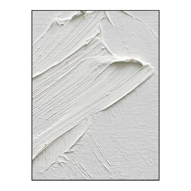 Plain White, Hand-painted Minimalist Abstract Art, Large Thick Textured ...
