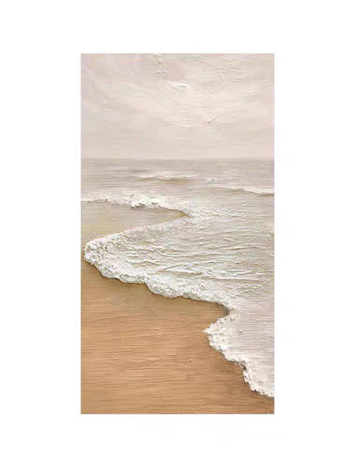 Vertical Ocean Waves Acrylic Painting, Modern Home Wall Art Decor ...