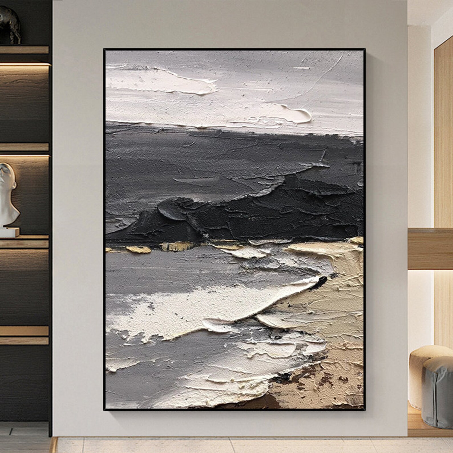 Seascape Beach Artwork on Canvas, Naturel View Art, Custom Vertical ...