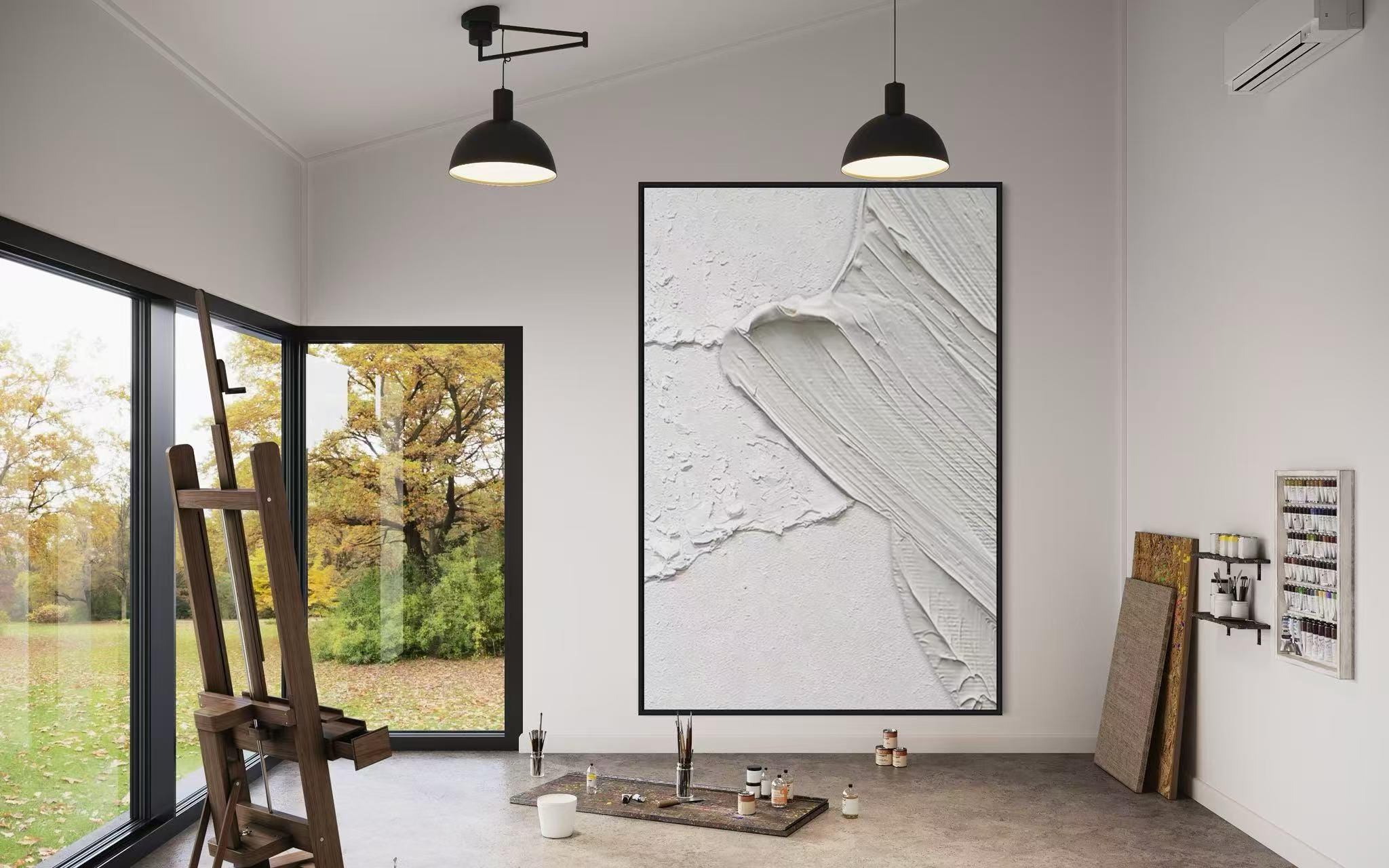 Pure White Heavy Textured Painting, Abstract Modern Wall Art Decor ...