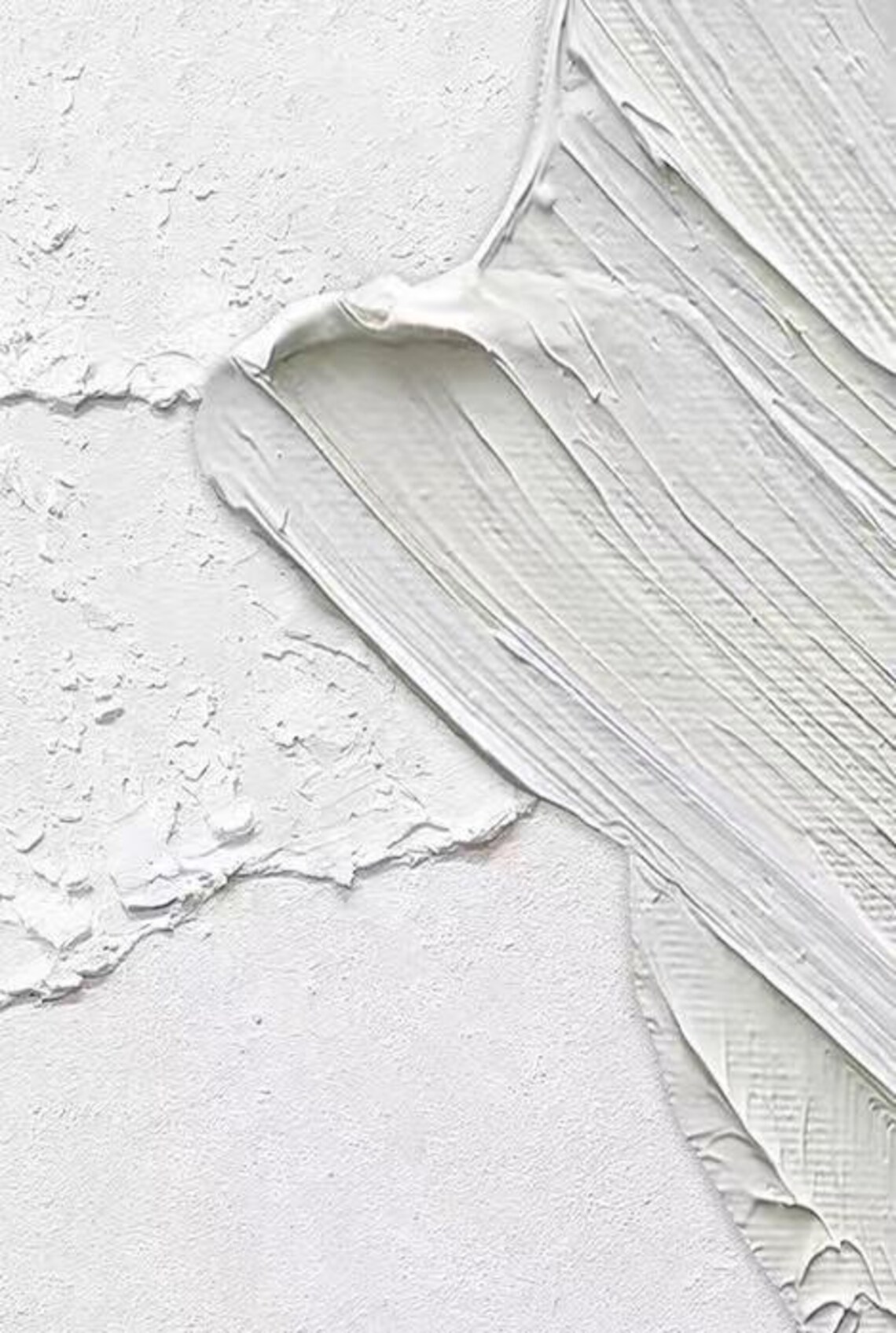 Pure White Heavy Textured Painting, Abstract Modern Wall Art Decor ...