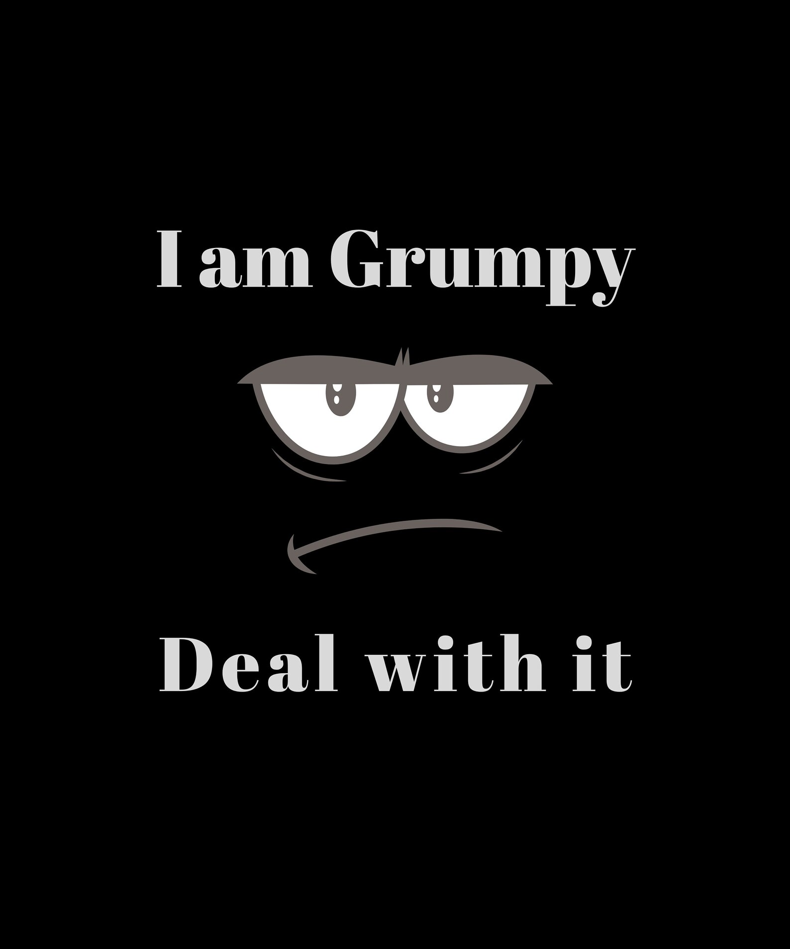 Grumpy Face Svg, Png. Funny, Humorous, Grouchy Bad-tempered Humour ...