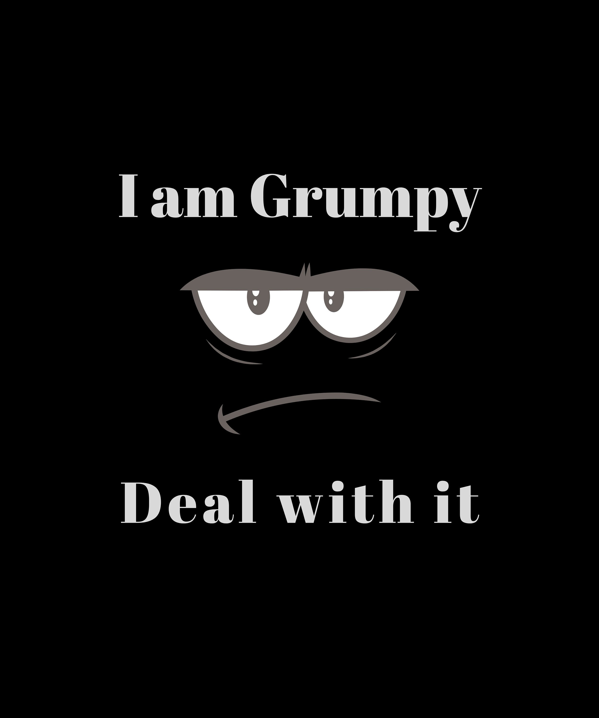 Grumpy Face Svg, Png. Funny, Humorous, Grouchy Bad-tempered Humour ...