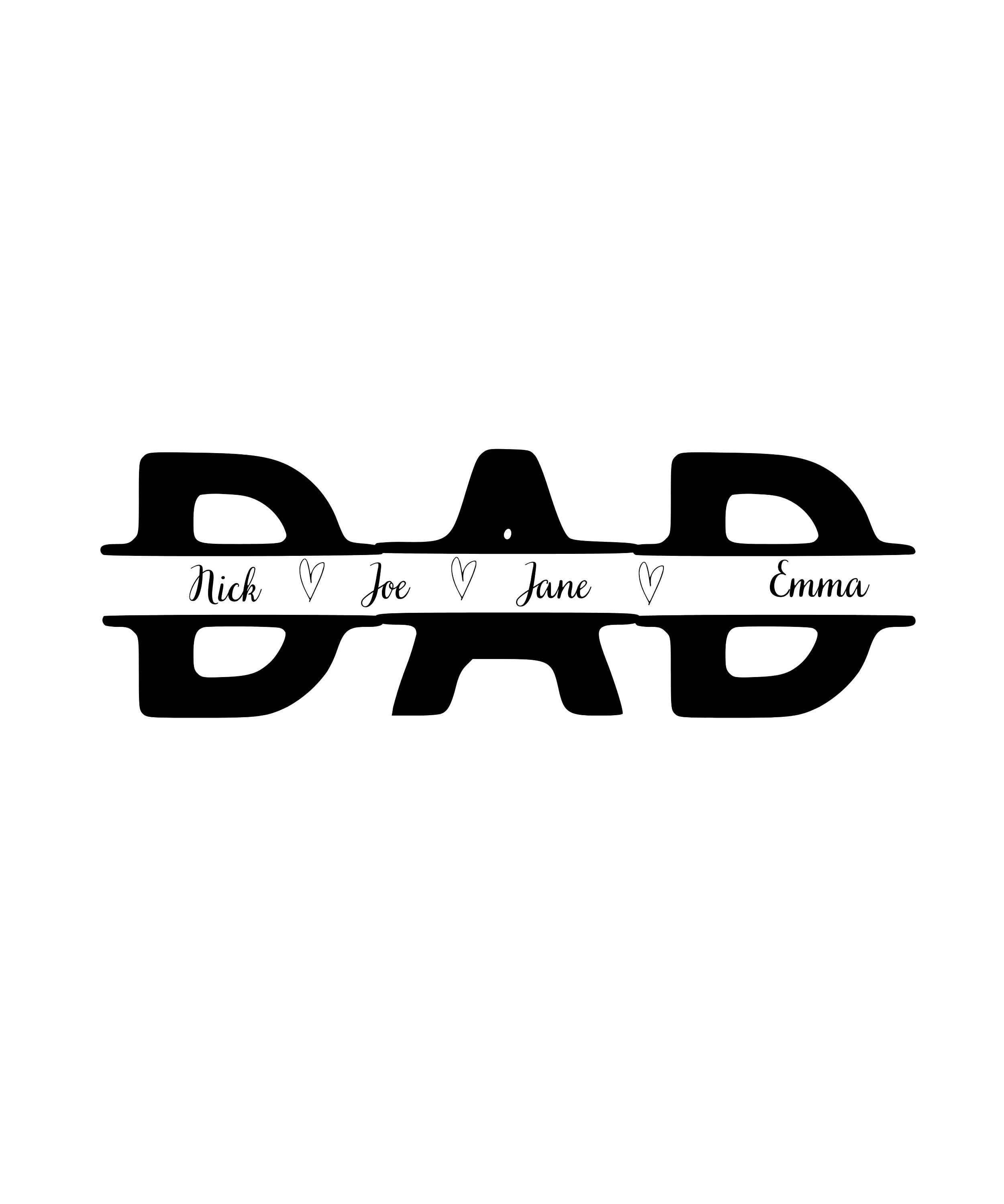 Dad SVG, Father Svg, Father's Day SVG, Dad Split Name Frame Svg, Dad ...