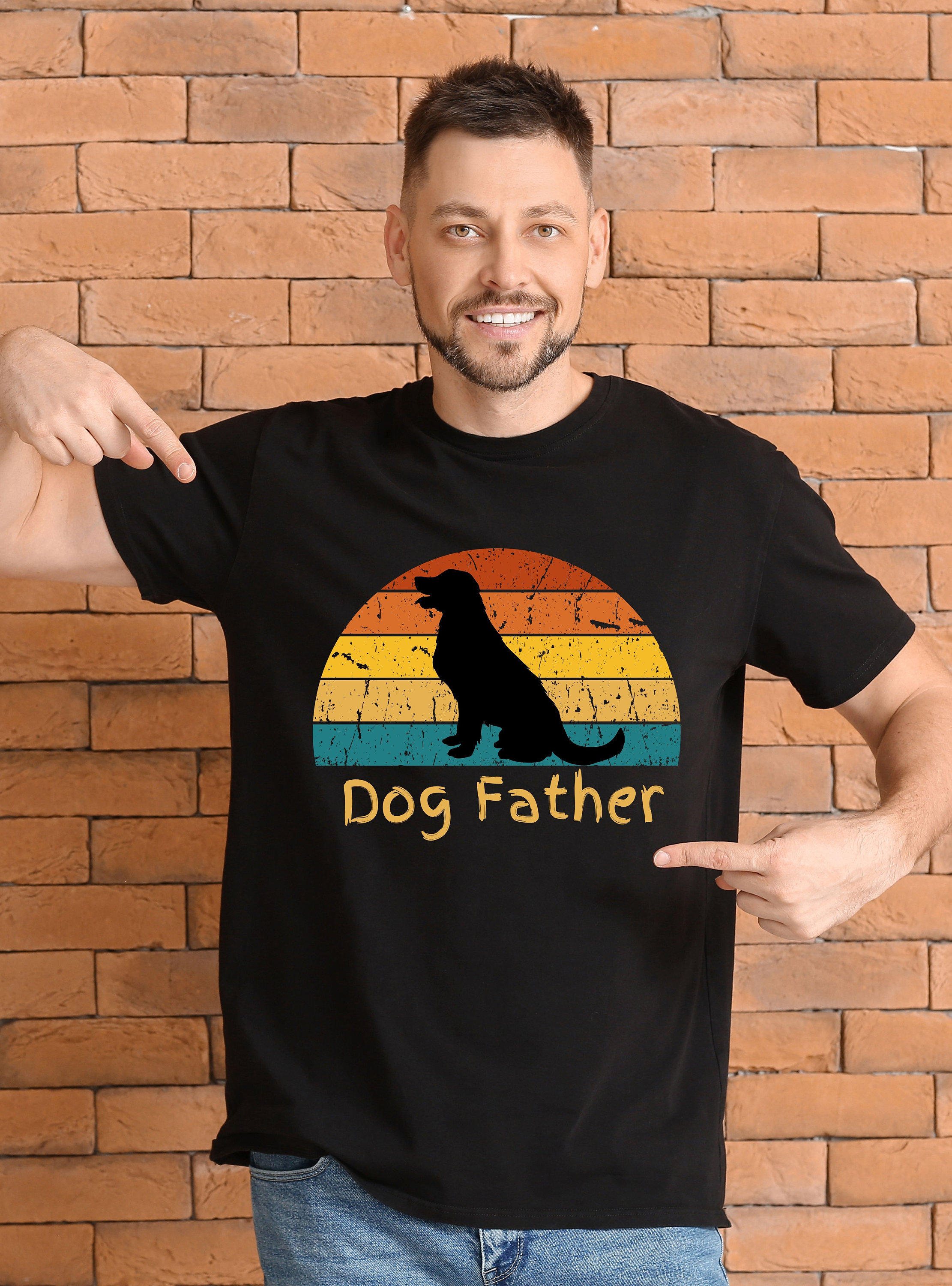 Dog Father Svg, Png, Jpg. Dog Dad Svg, Png. Golden Svg, Dog Silhouette ...