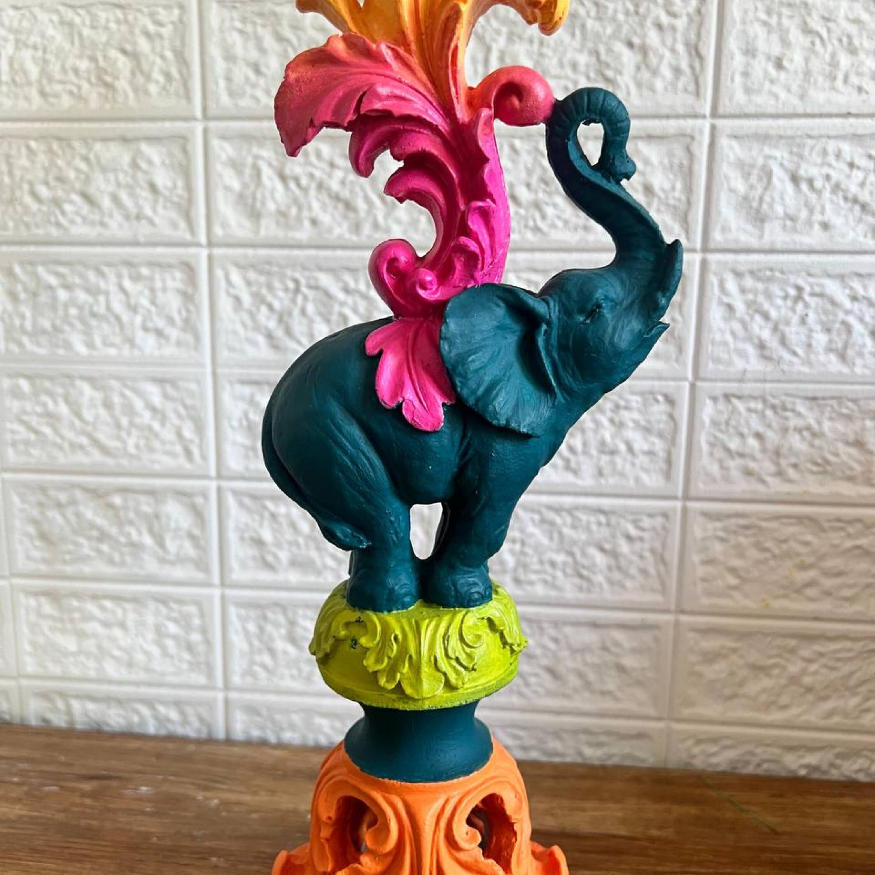 Pillar Candle Holders , Modern Candlesticks , Multicolored Elephant ...