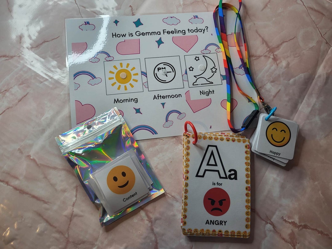 Emotion Big Bundle Emotion Chart and Cards, Lanyard and Emotion ...