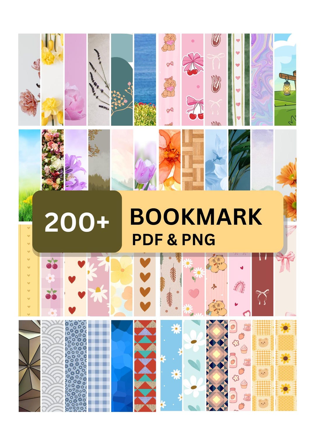 200+ Printable Bookmark Designs Bundle - Etsy