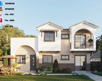 Modern Minimalist House Plan - 3 Bedroom, 4 Bath | DWG, PDF (rar ...