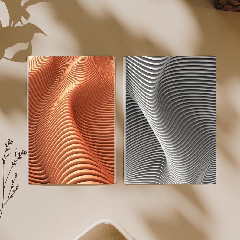 Parametric Wall Art 2 Set Parametric Art Wall Panel Décor - Etsy