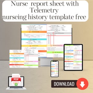 Nurse Report Sheet With Telemetry Section , Med Surg Report Sheet, Med ...
