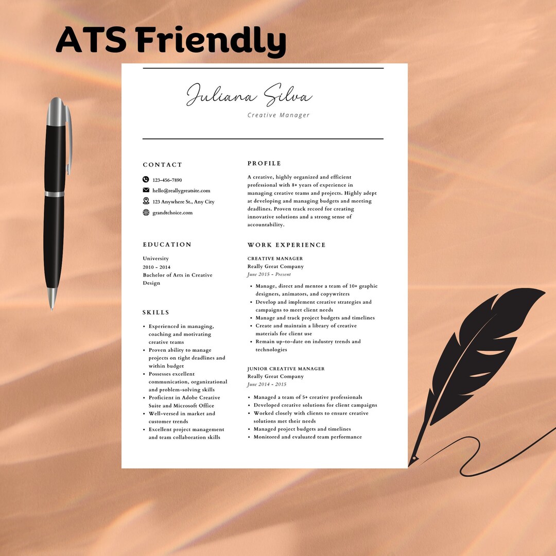 Ats Resume Template, Rn Resume Template, Sorority Resume Template ...