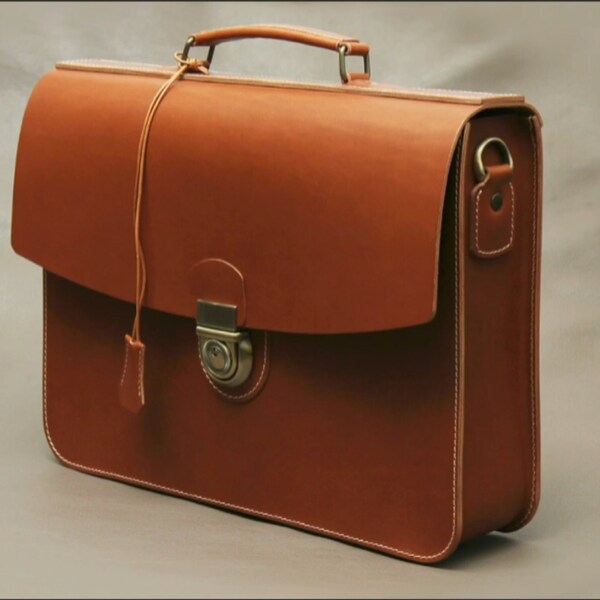 Leather Briefcase - Etsy
