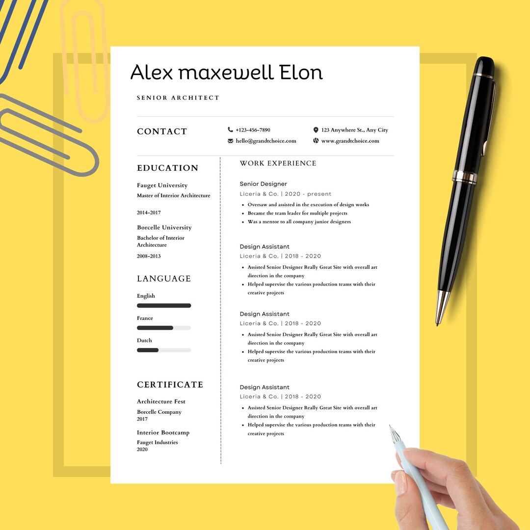 Resume Template, Rn Resume Template, Sorority Resume Template, Ats ...