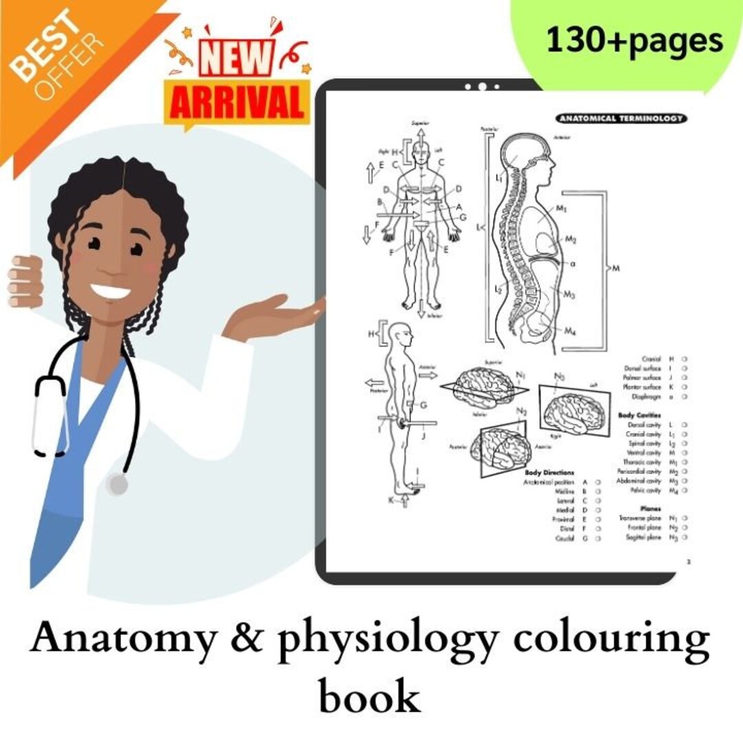 Colouring Book, 130+pages, the Complete Anatomy Colouring Book, Human ...