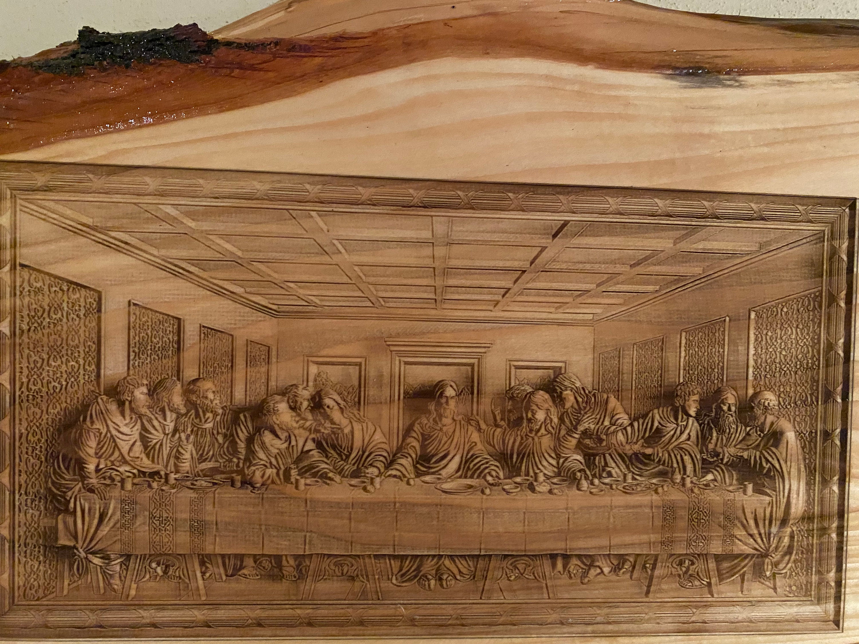 Religious Engraved Wall Art Lords Supper Lords Prayer Blessed Beyond ...