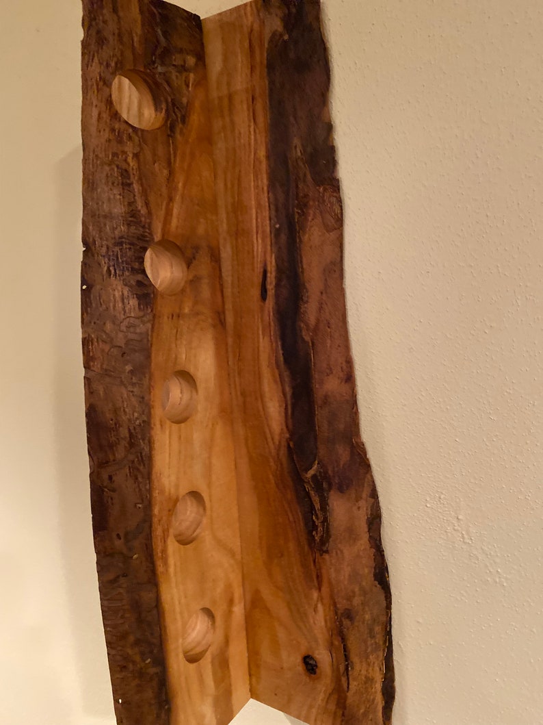 Live Edge Hanging Five Bottle Wine Rack - Etsy