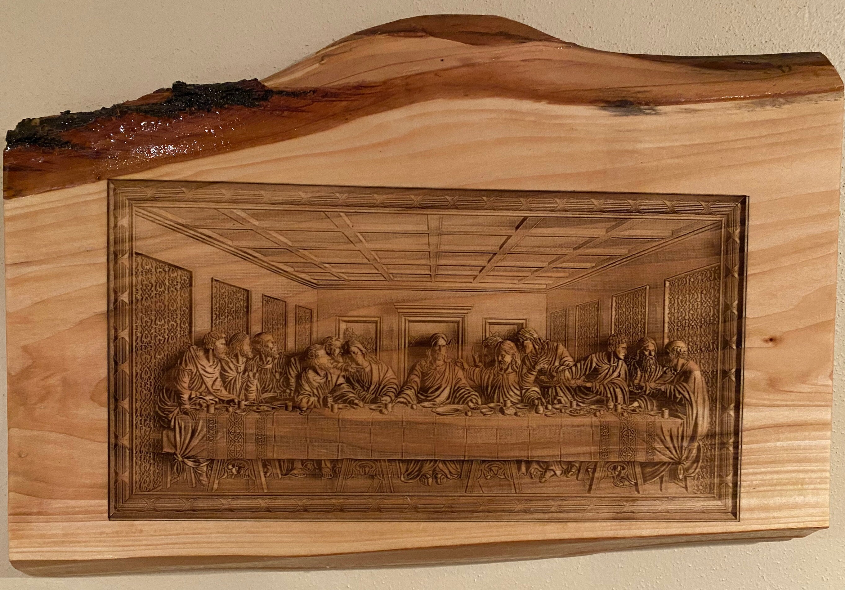 Religious Engraved Wall Art Lords Supper Lords Prayer Blessed Beyond ...