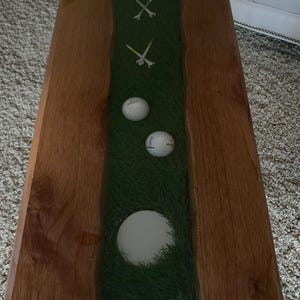 Golf River Table Live Edge End Table Artificial Turf Golf Table Epoxy ...