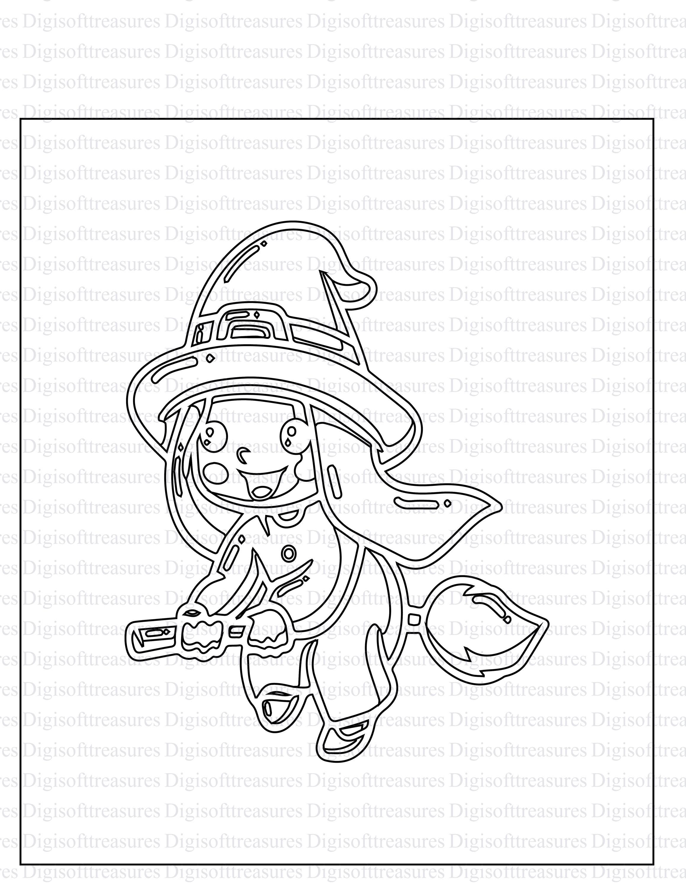 24 Creepy Chibi Coloring Pages for Kids & Adults, Halloween Season ...