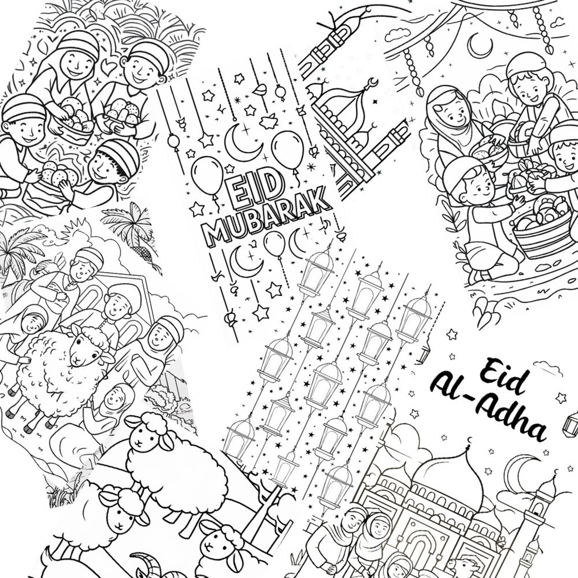 Eid Al Adha Coloring Activity Pages for Kids, Eid Al Adha Coloring ...