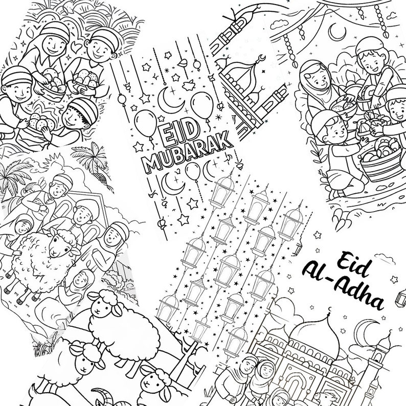 Eid Al Adha Coloring Activity Pages for Kids, Eid Al Adha Coloring ...