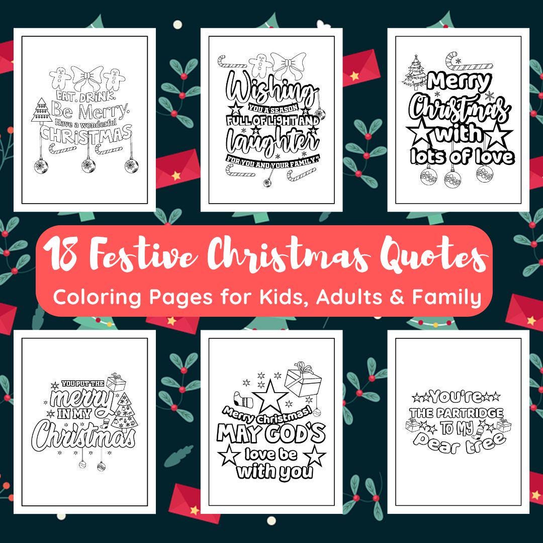 Christmas Quotes Coloring Pages, Christmas X-mas Coloring, Printable ...