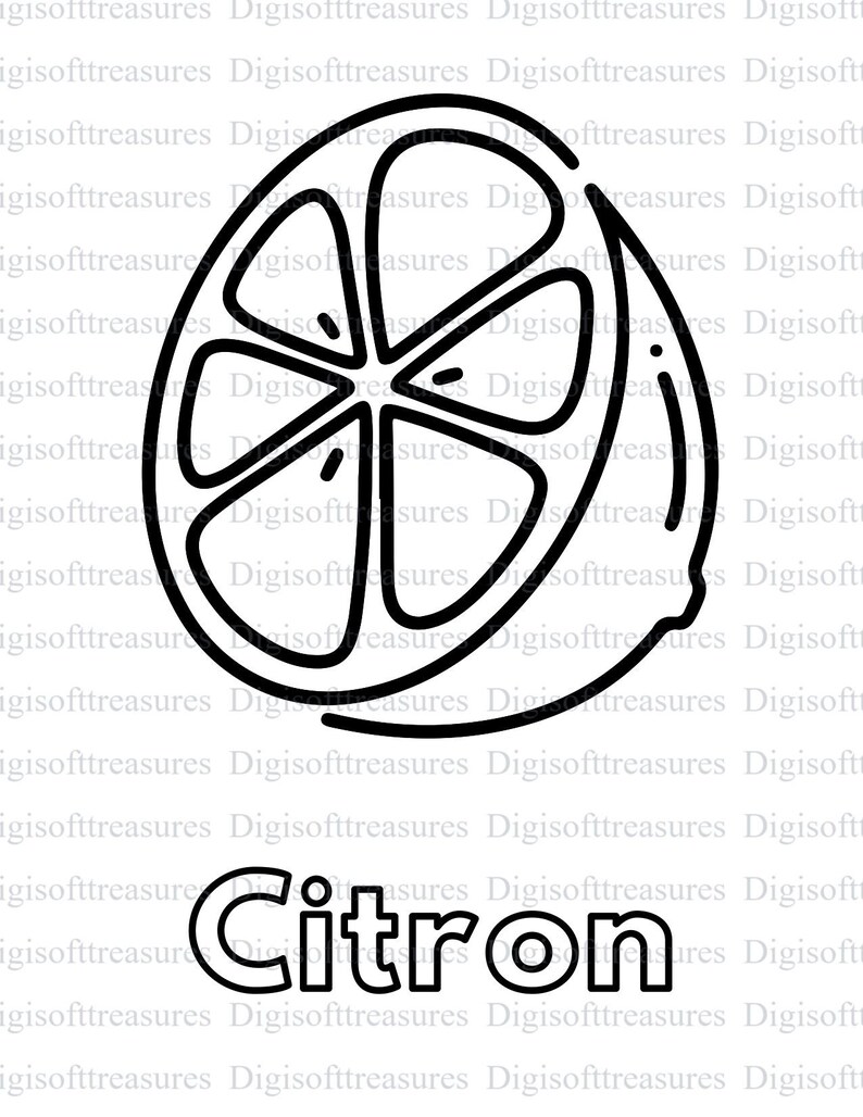 Fruit Coloring Pages, Fruit Coloring Book for Kids, French Coloring ...