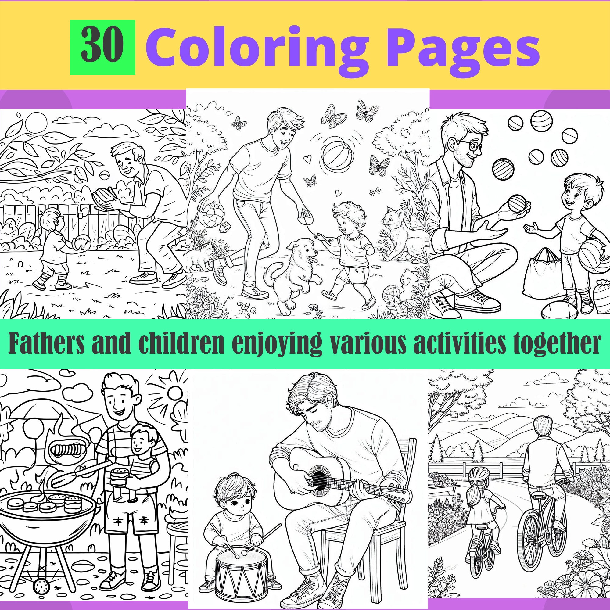 Fathers Day Coloring Pages for Kids, Fathers Day Coloring Book, Fathers ...