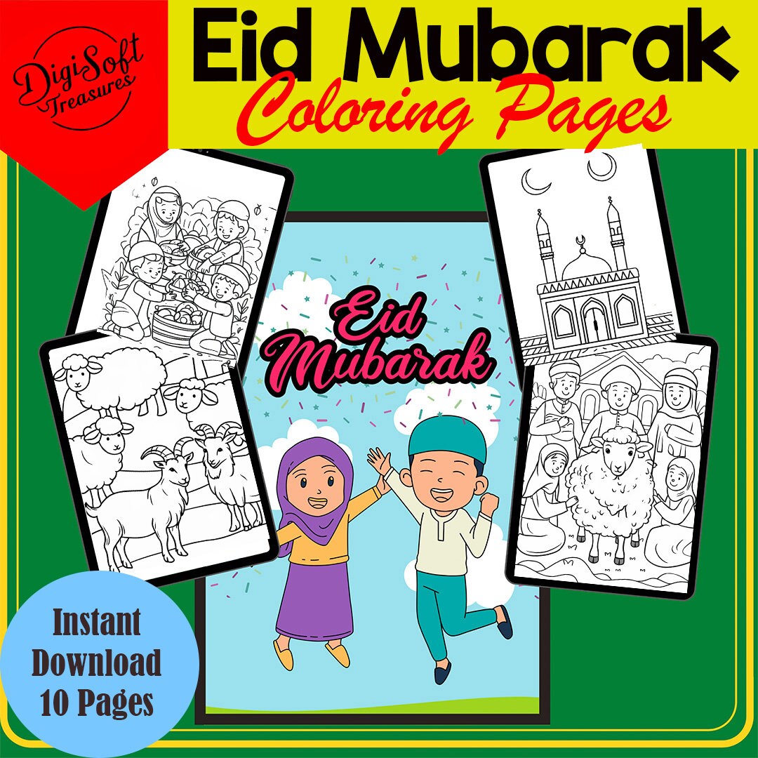 Eid Al Adha Coloring Activity Pages for Kids, Eid Al Adha Coloring ...