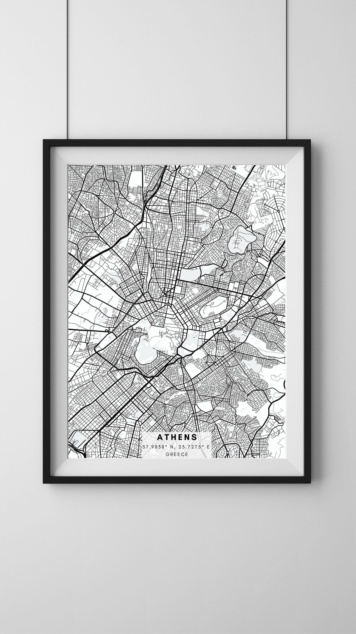 ATHENS City Map Greece GR Town Map Minimalist Map Poster - Etsy