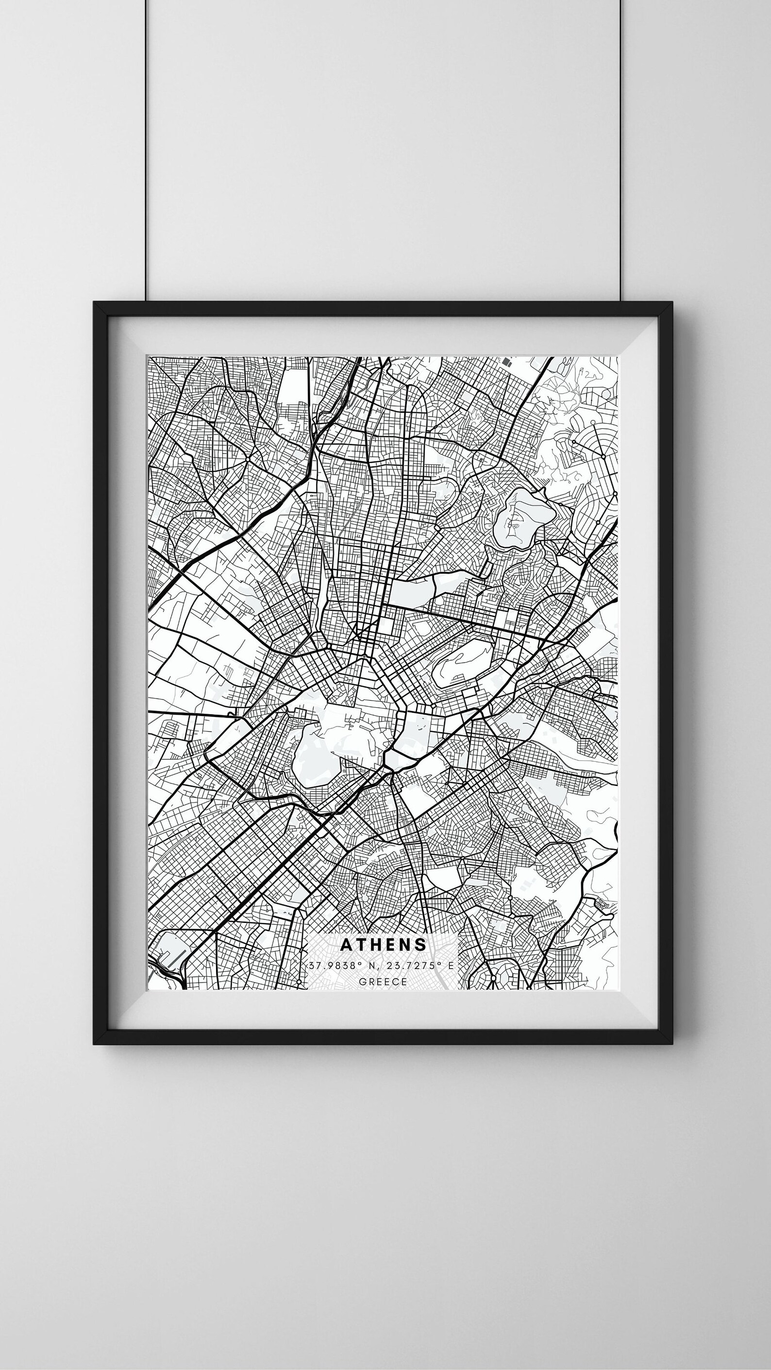 ATHENS City Map Greece GR Town Map Minimalist Map Poster - Etsy