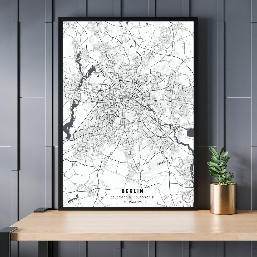 BERLIN City Map, Germany, DE, Town Map, Minimalist Map Poster, City ...